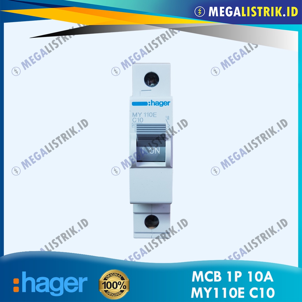Jual HAGER MCB 1P 10A / 1 PHASE 10 AMPERE / 10 A 4.5KA SNI MY110E C10 | Shopee Indonesia