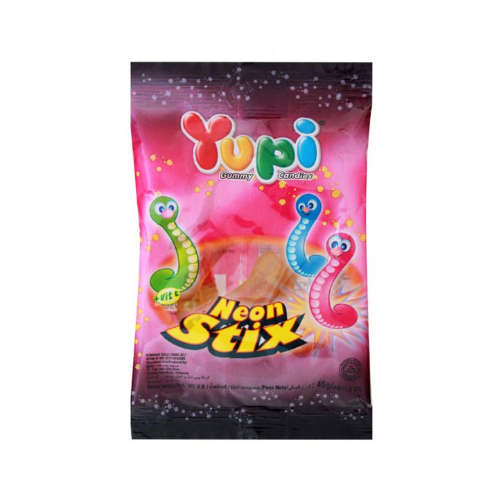 Jual Yupi Permen Gummy Neon Stick Pck 45G | Shopee Indonesia