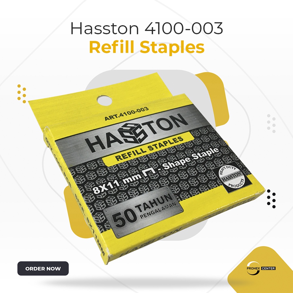 Jual Refill Isi Staples Stapler Gun Tacker Hasston Prohex 8mm 8 x 11 mm ...