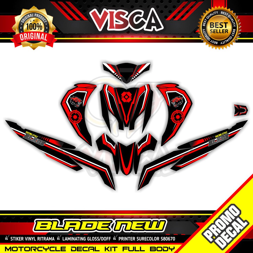 Jual Decal Blade 125 New Stiker Blade 125 Variasi Full Body striping ...