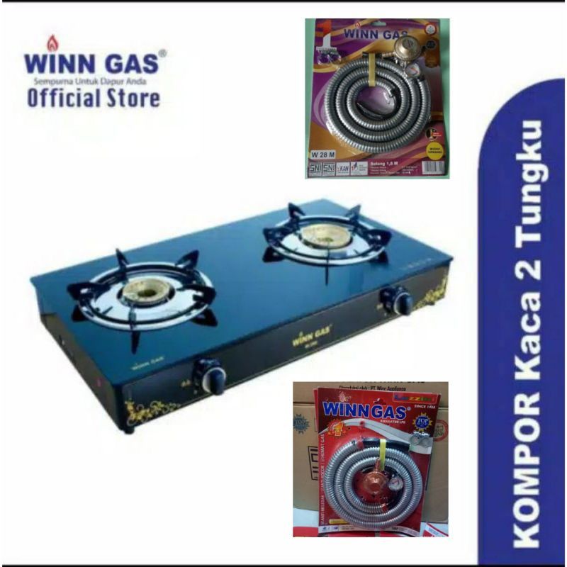 Jual Winn Gas , W 399 , Win Gas , Kompor Gas Kaca 2 Tungkup | Shopee ...