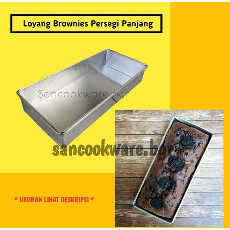 Jual Loyang Cetakan Kue Brownies / Bolu Persegi Panjang Tinggi 4 ...