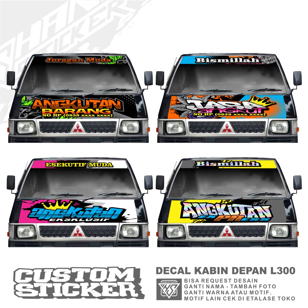 Jual Sticker l300 Atau Decal Print Custom Kabin Depan L300 Bisa Request ...
