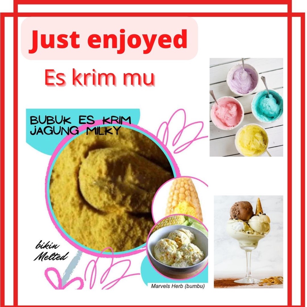 Jual Bubuk Es Krim Jagung Milky 50Gr Serbuk Ice Cream Jagung Milky 50Gr ...