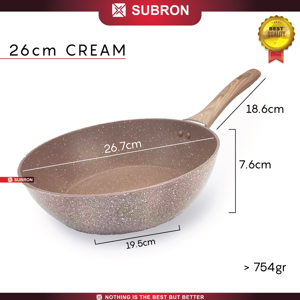 Jual SUBRON Fry Pan Teflon Anti Lengket Wok Batu Medis Frying Pan 24cm ...