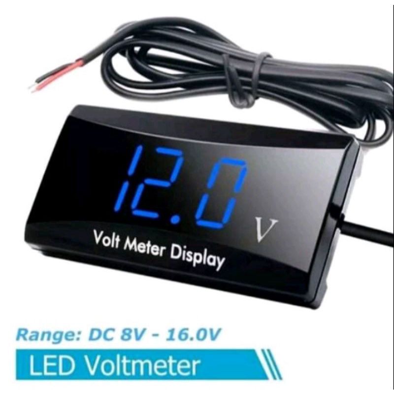 Jual Voltmeter digital motor mobil waterproof nyala BIRU | Shopee Indonesia