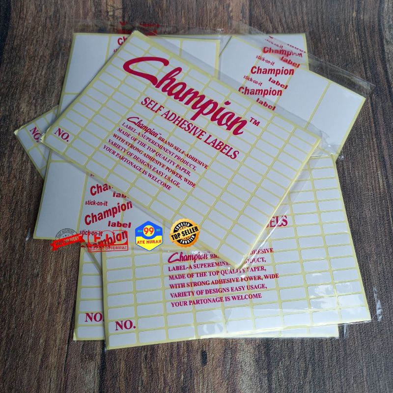 Jual LABEL CHAMPION/LABEL Harga 112/LABEL Undangan 103/Self Adhesive ...