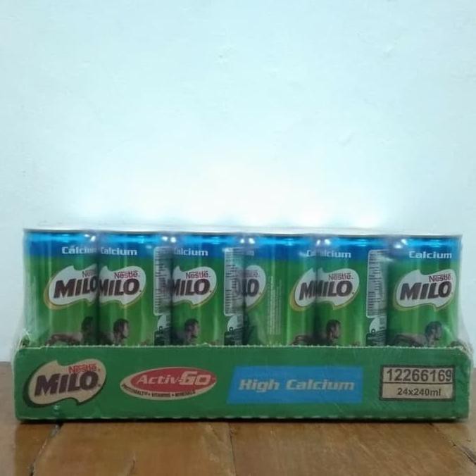 Jual Susu Milo Kaleng Coklat ACTIVE GO HI-CALCIUM - 240 ml (isi 24 can ...