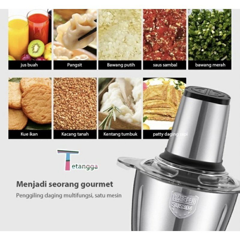 Jual CHOPPER BLENDER DAGING STAINLESS STEEL 2 LITER / MEAT GRINDER ...
