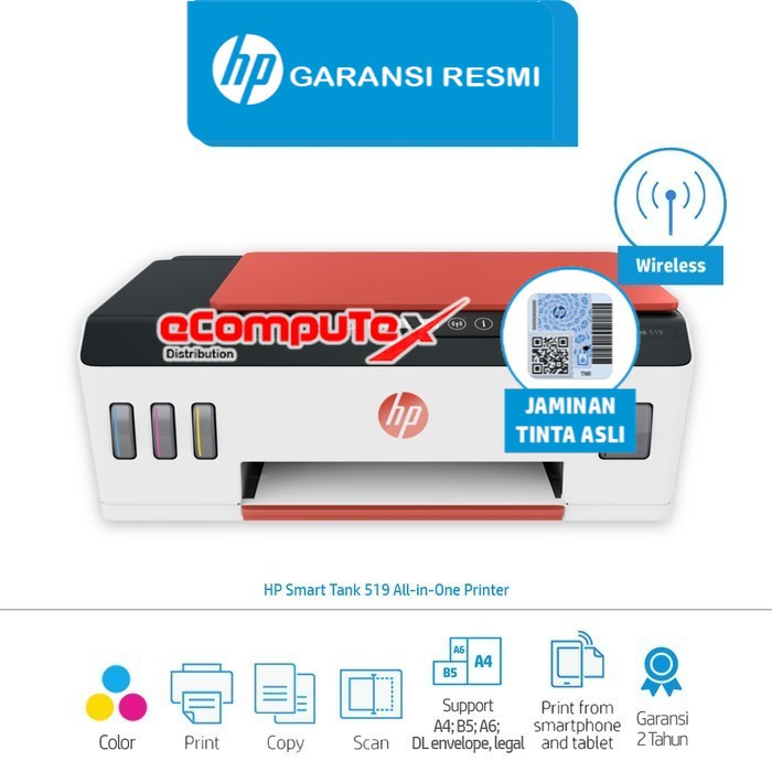 Jual HP PRINTER INK SMART TANK 519 (BLACK GT53) / HP PRINT 519 SCAN ...