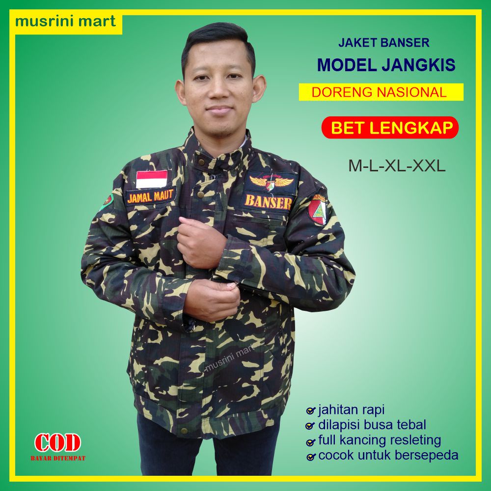 Jual Jaket Banser Model Jangkis Doreng Nasional Atribut Banser Jahitan ...