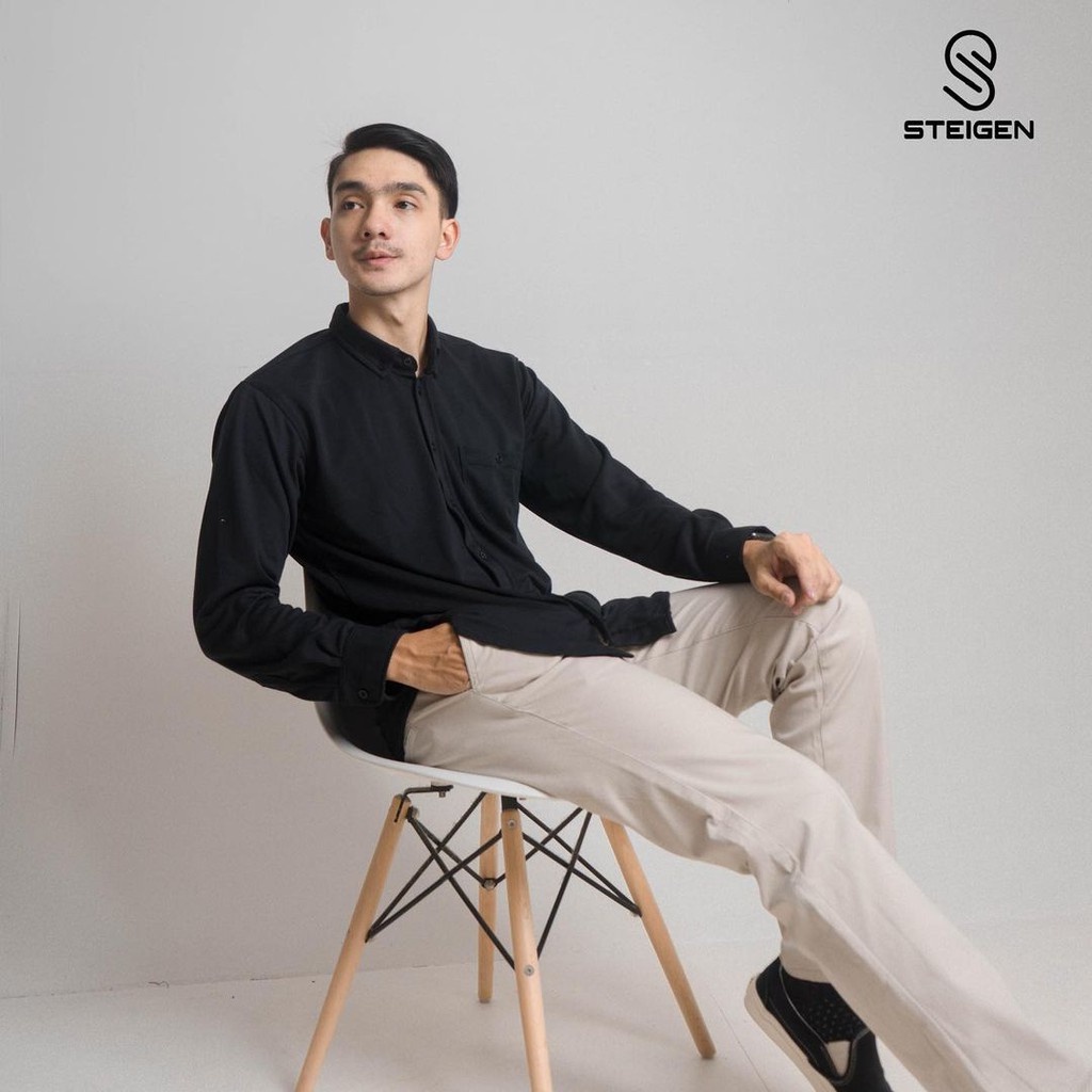 Jual Steigen Kemeja Panjang pique Nexa Black | Shopee Indonesia