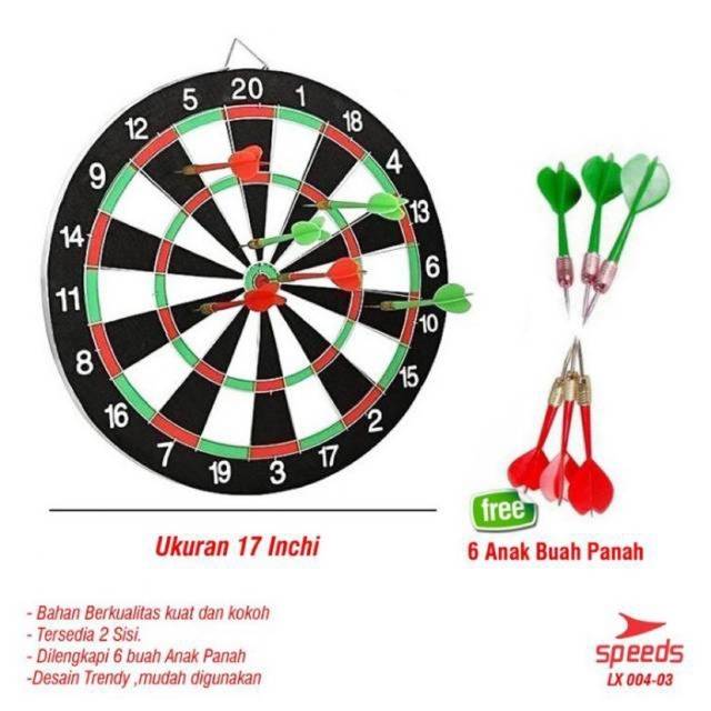Jual DART GAME BESAR 17 inch / Papan Dart Board Besar Ukuran 43 cm ...