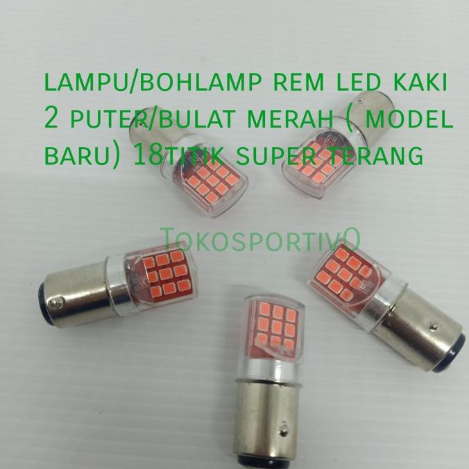 Jual Lampu bohlamp LED Rem stop kaki 2 bulat model Mika LED mobil merah ...