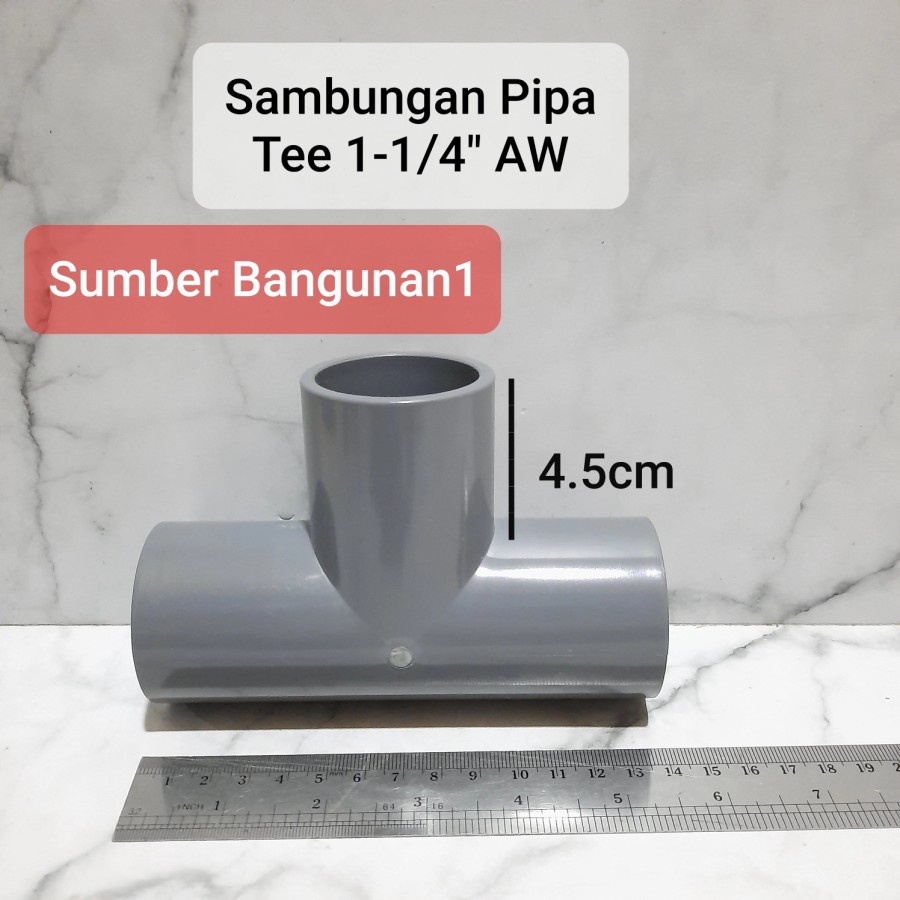 Jual Tee 1-1/4" AW tebal sambungan pipa 1 1/4 inch pralon vlok T sok rucika | Shopee Indonesia