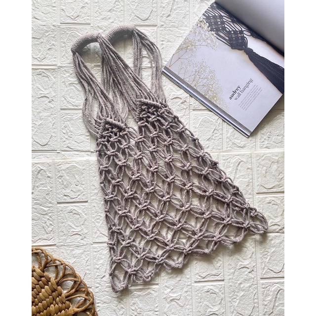 Jual MACRAME BAG TAS PANTAI RAJUT JARING | Shopee Indonesia