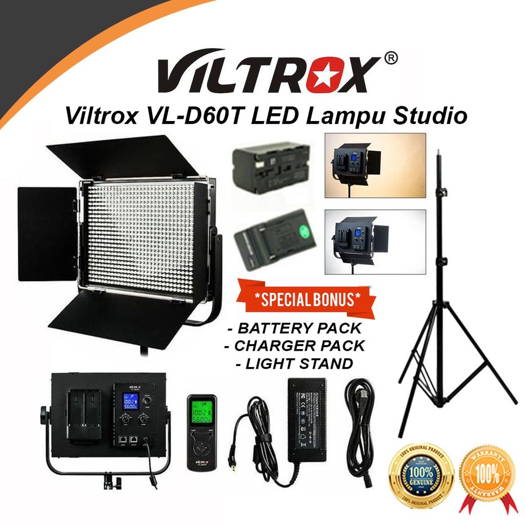 Jual Viltrox VL-D60T LED Lampu Shooting Video Light Studio VL D 60T Stand | Shopee Indonesia