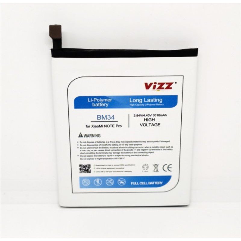 Jual Baterai Batre Vizz Xiaomi Redmi Note Pro BM34 Original Vizz | Shopee Indonesia
