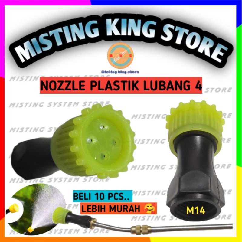 Jual NOZZLE SPRAYER PLASTIK 4 LUBANG LURUS NOZLE SPUYER ELEKTRIK ...