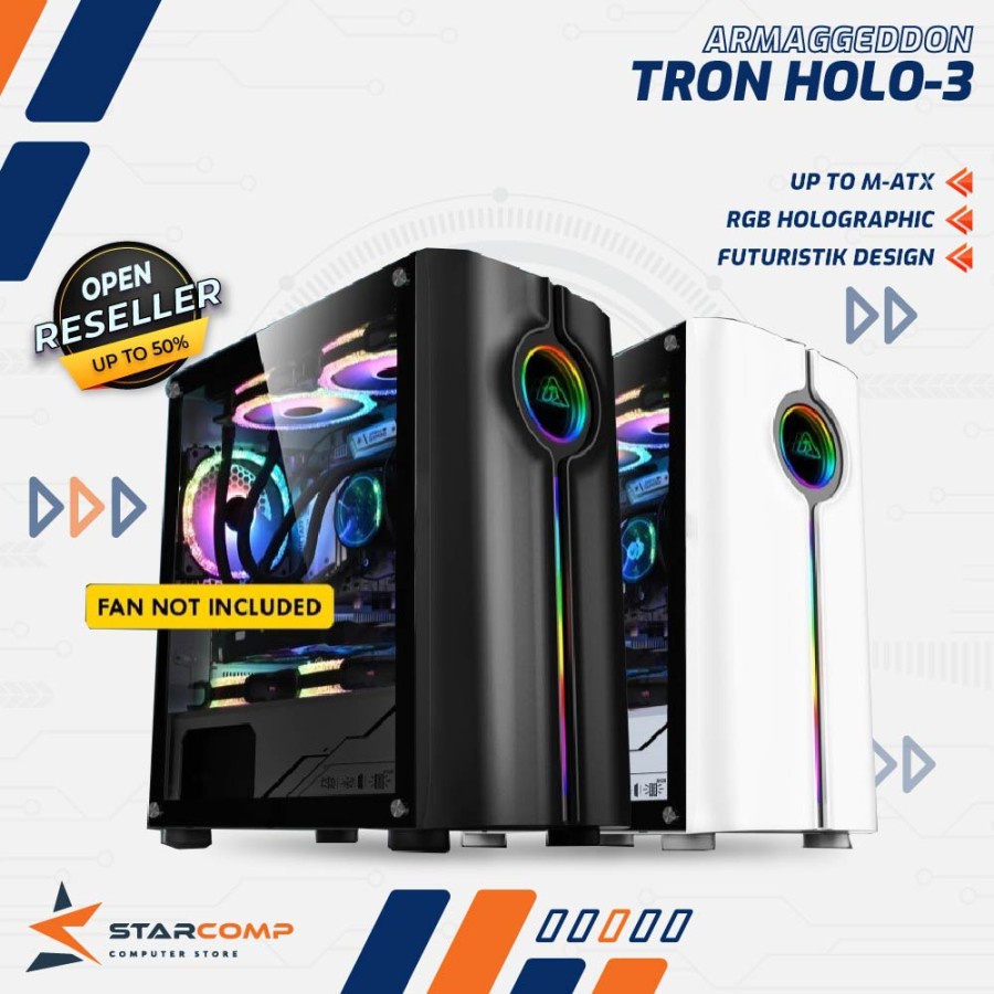 Jual Casing Armaggeddon TRON HOLO 3 m-ATX RGB Holographic Case TRON ...