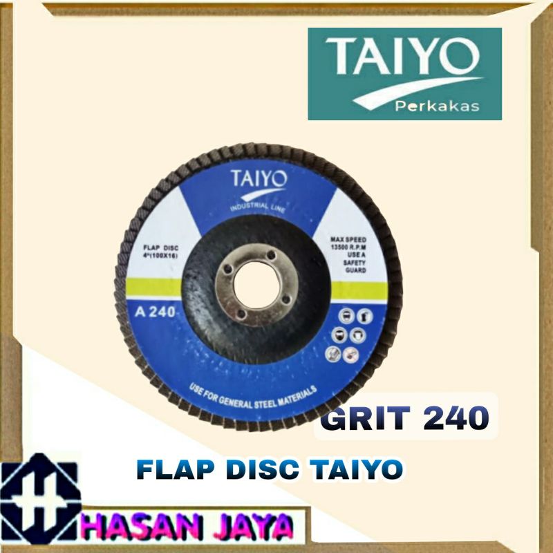 Jual Mata Gerinda Amplas 4" Inch / Flap Disc Taiyo Grit Grid 40 ,60 80 ...