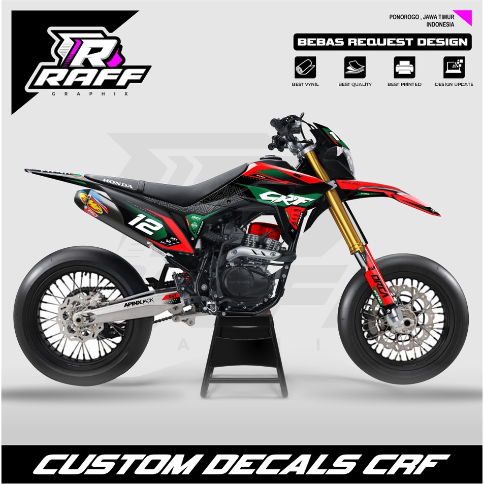 Jual decal sticker supermoto crf 150 decal supermoto crf desain baru ...