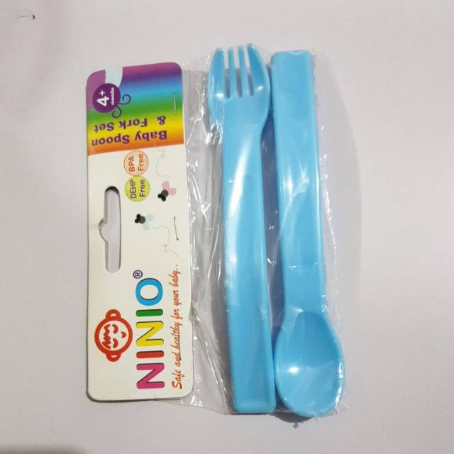 Jual Ninio Baby Spoon and Fork Set F-333 | Shopee Indonesia