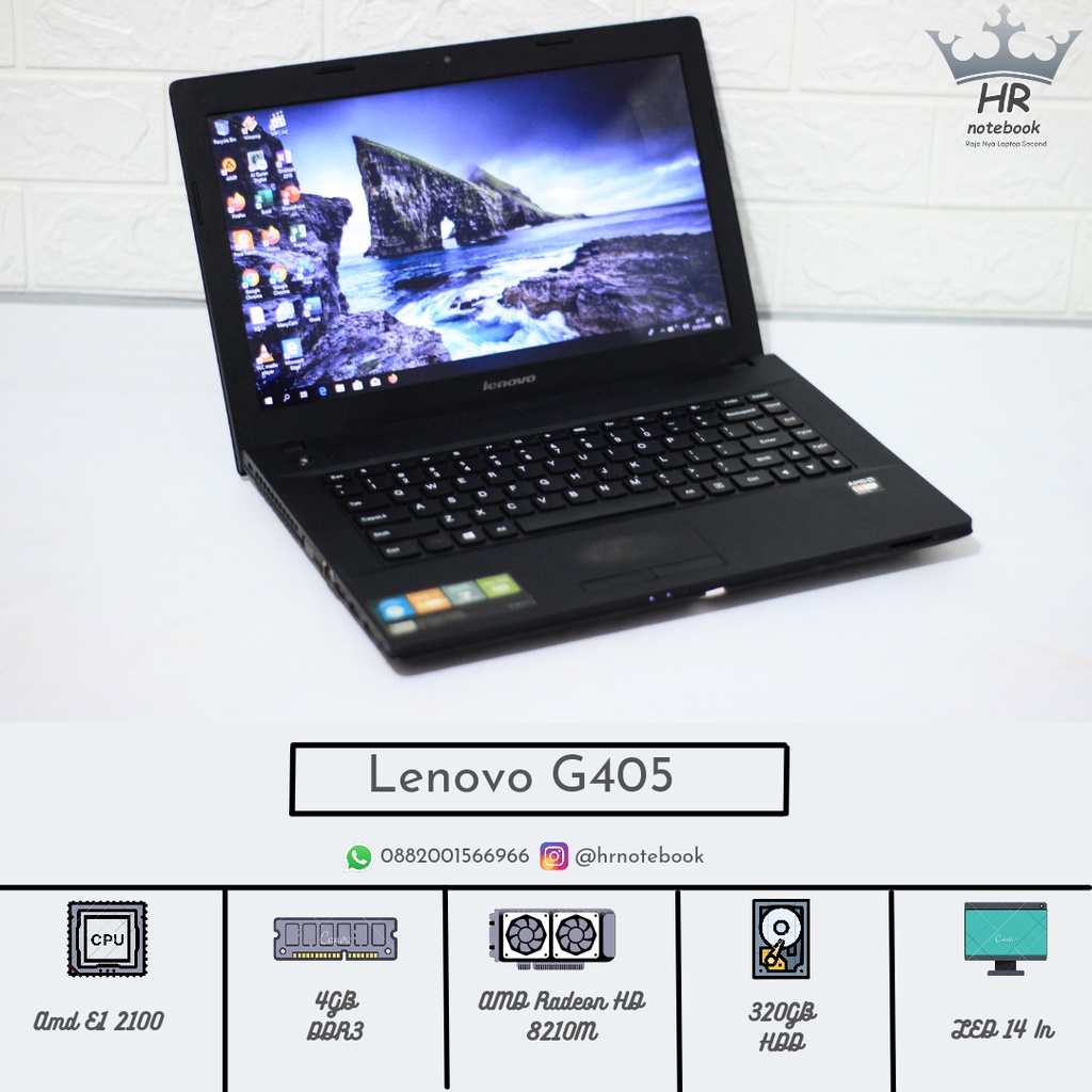 Jual Laptop Lenovo G405 AMD E1 Ram 4 Gb Hdd 320 Gb Mulus Pemakaian Wajar Mantap Oke | Shopee ...