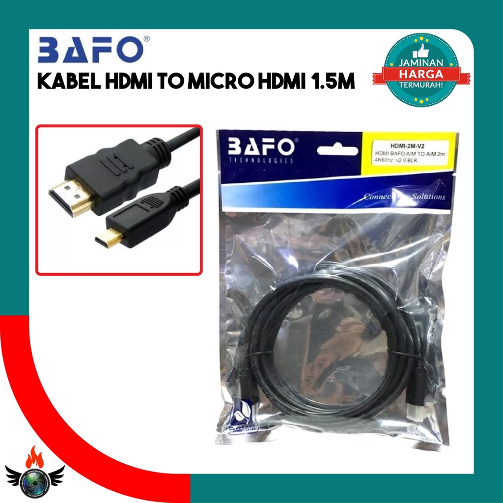 Jual Kabel HDMI To Micro HDMI 1.5M - BAFO | Shopee Indonesia
