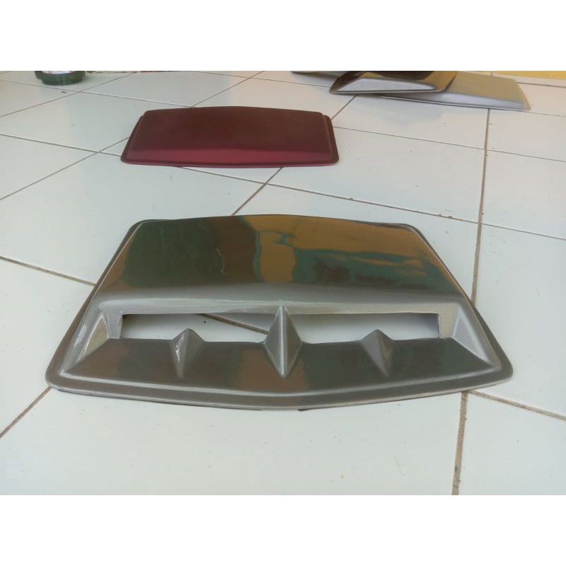 Jual Air flow kap mesin mobil ( bahan fiber) Air scoop warna Grey ...