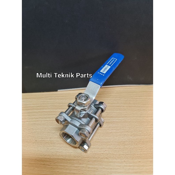 Jual Ball valve / stop kran / kran air stainless 316 model 3pc body drat 2" inch DN50 Sankyo ...