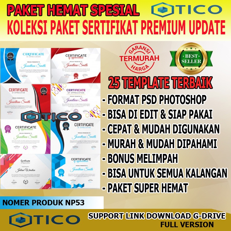 Jual Paket Template Desain Sertifikat Piagam Terbaru Format PSD Usaha ...