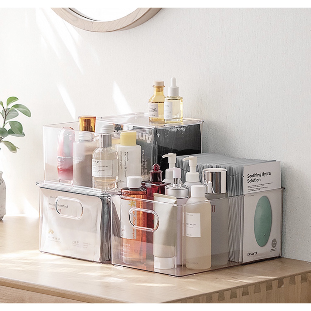 Jual Clear Compact Container Bin with Cover | Shopee Indonesia