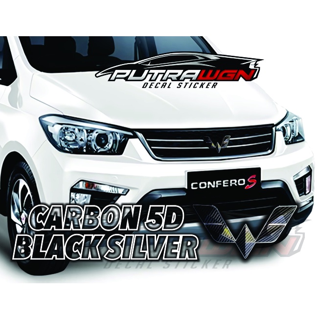 Jual STICKER LOGO WULING CONFERO S CARBON 5D BLACK SILVER | Shopee ...