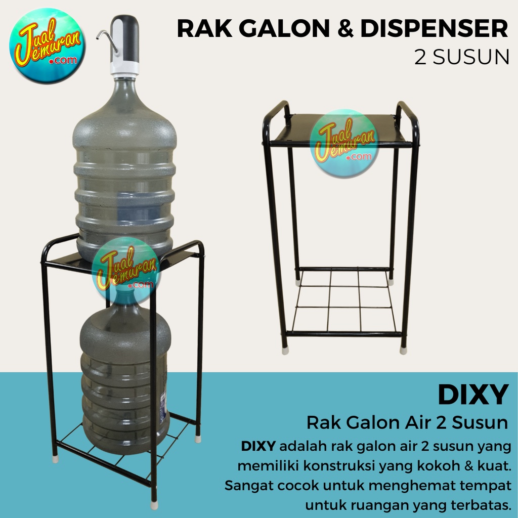 Jual Rak Galon Dispenser Besi 2 Susun Warna Putih / Hitam Rak Galon ...