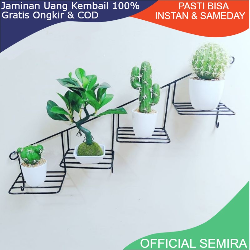 Jual Rak Bunga Besi Tempel Dinding / rak pot dinding anak tangga ...