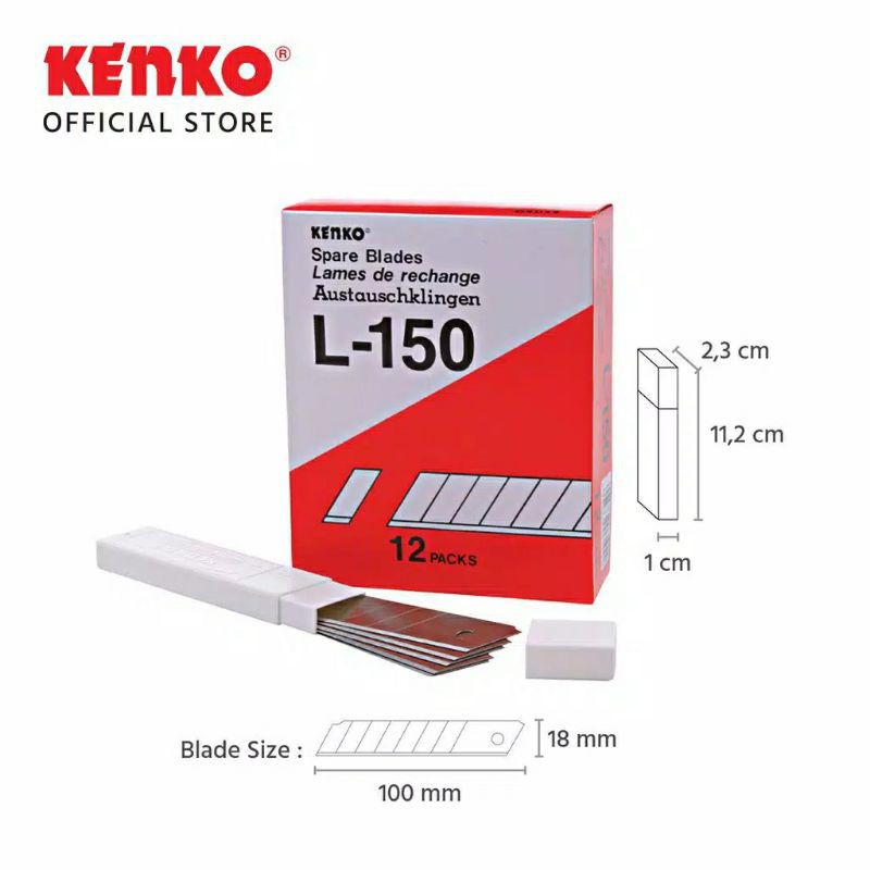 Jual KENKO L-150 isi cutter anak cutter besar 1 Tube saja | Shopee ...