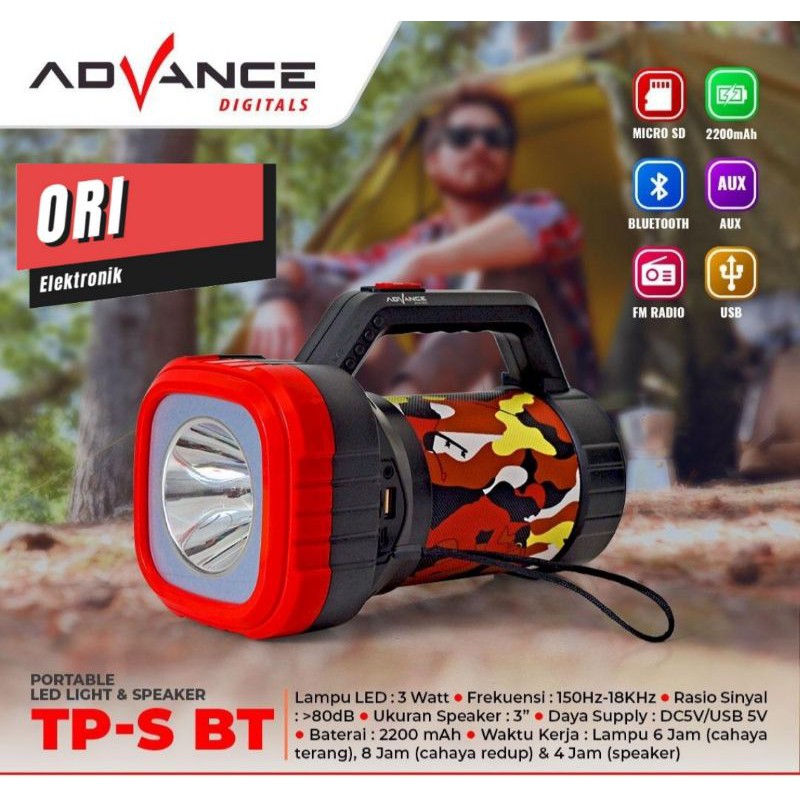 Jual ADVANCE PORTABLE LED LIGHT & SPEAKER BLUETOOTH TP-S BT | Shopee ...