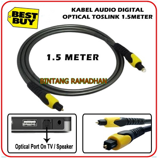 Jual KABEL OPTIK AUDIO TOSLINK 1,5METER TV KE HOMETHEATER DAN SOUNDBAR ...