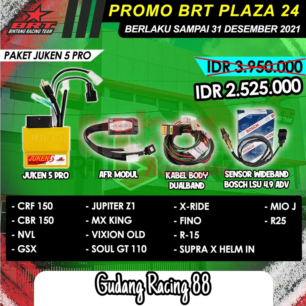 Jual (GR88) ECU BRT JUKEN 5 PRO RACING PAKET TURBO SATRIA FU 150 FI - GSX 150 - NINJA 250 MONO ...