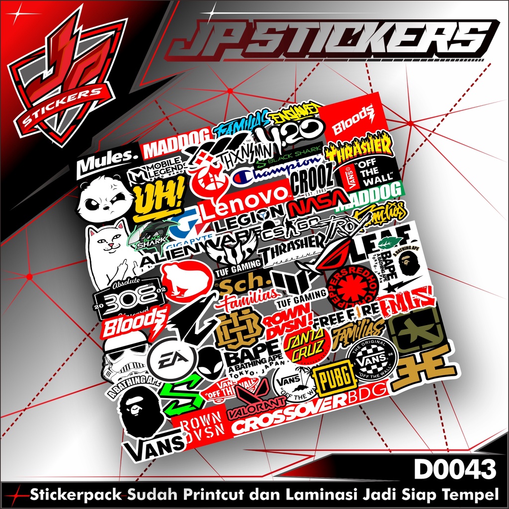 Jual STICKERPACK LOGO KEREN (BONUS LAMINASI) | Shopee Indonesia