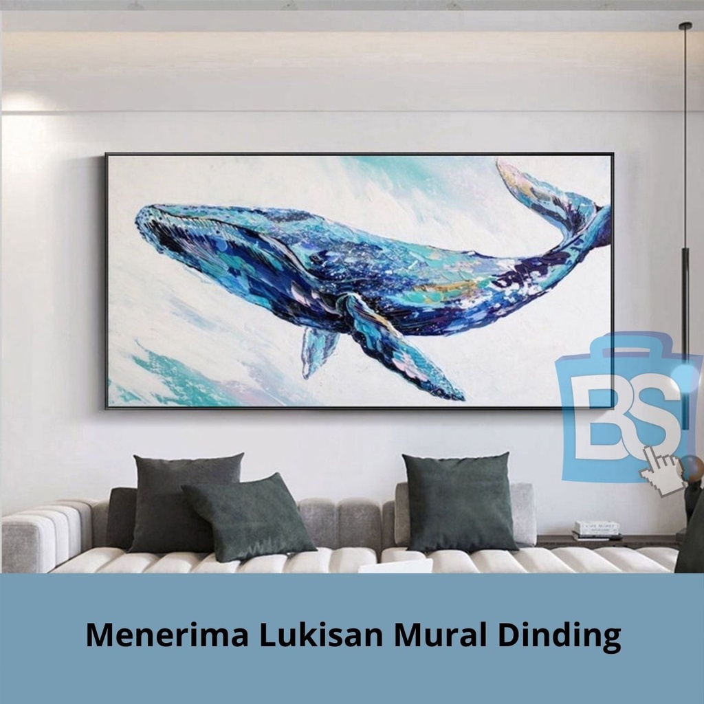 Jual Lukisan Paus Potret Asli Hewan Peliharaan Lukisan Ikan Lukisan ...