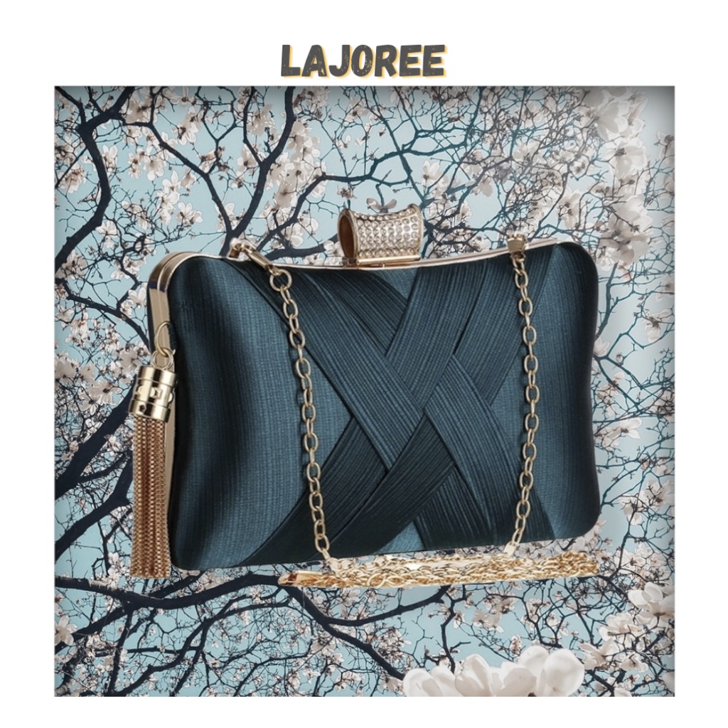 Jual LAJOREE Satin Silk Clutch Tas Selempang Pesta Tali Rantai Cantik ...