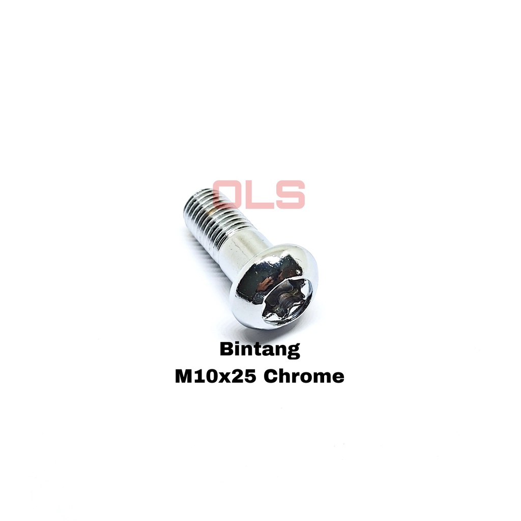 Jual Baut Bintang Cakram 10 x 25 Chrome Baut 14 | Shopee Indonesia