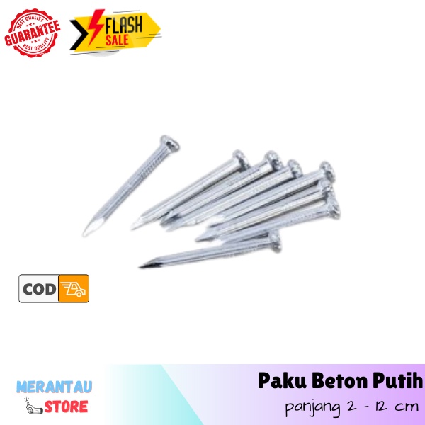Jual Paku Beton 7 Cm PUTIH harga per dus Paku Tempel Dinding Tembok Serbaguna 7cm | Shopee Indonesia