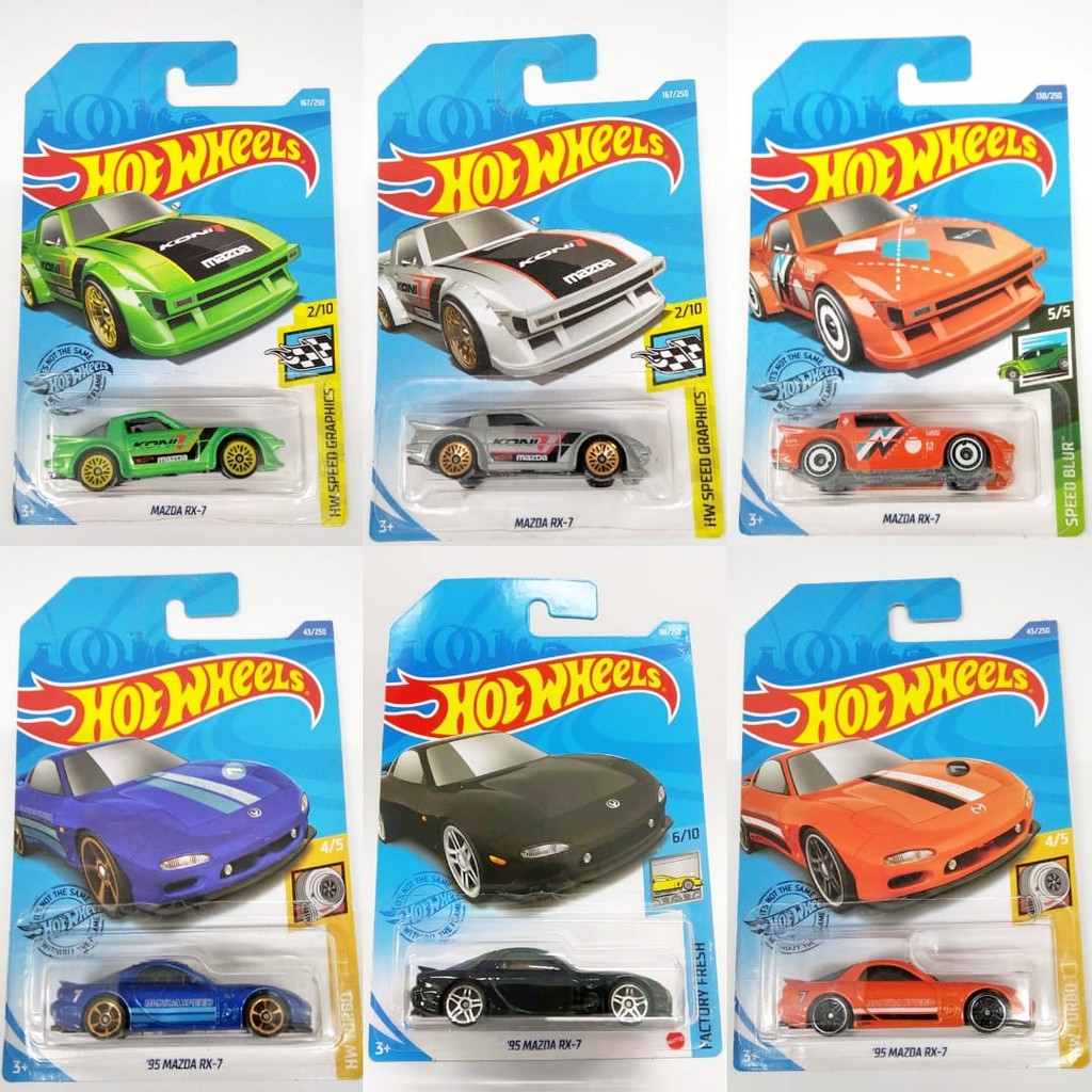Jual Diecast Hot Wheels 95 MAZDA RX-7 RX7 RX 7 Hijau Orange Biru Hitam ...