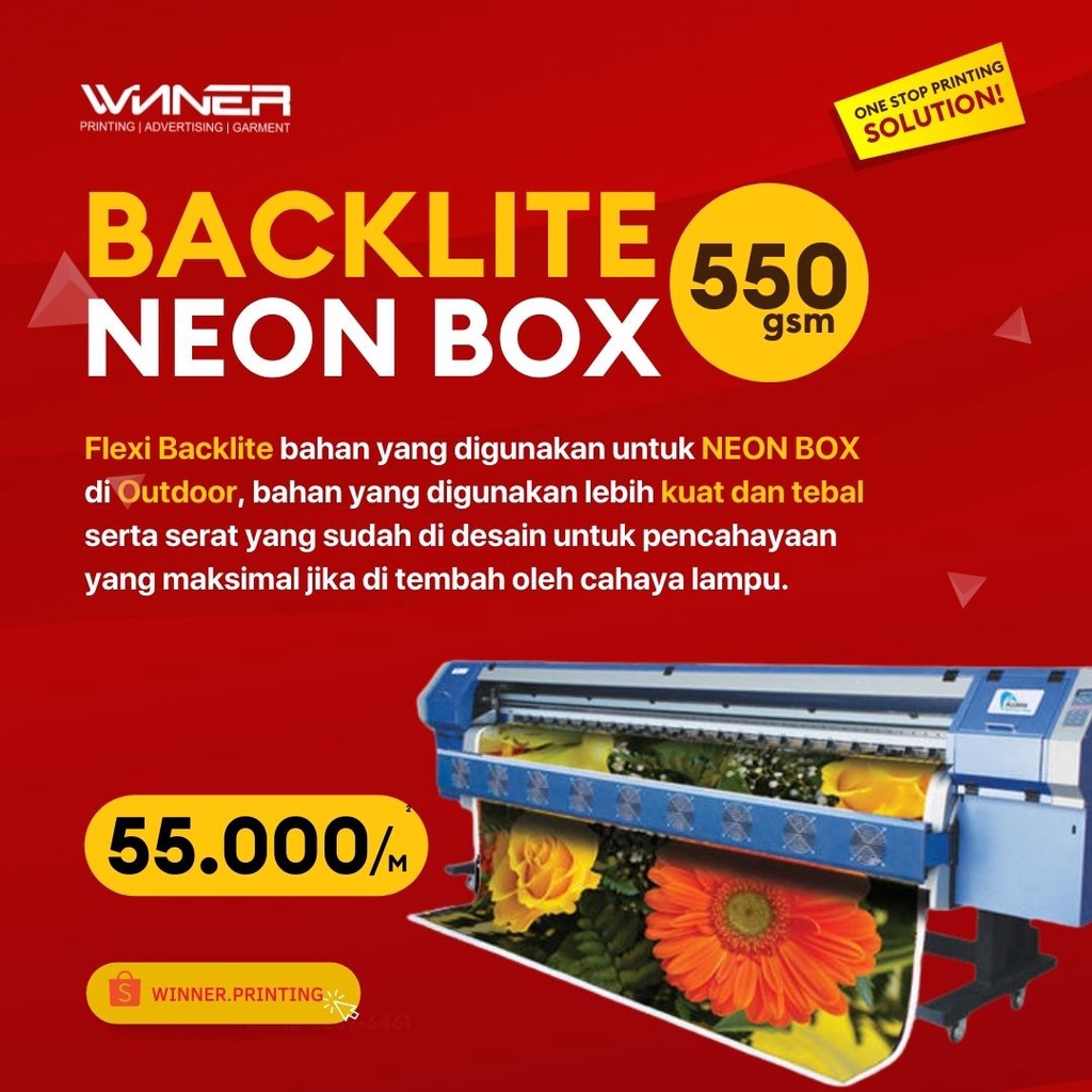 Jual CETAK BANNER BACKLITE 550 gram OUTDOOR, BAHAN NEON BOX | Shopee ...