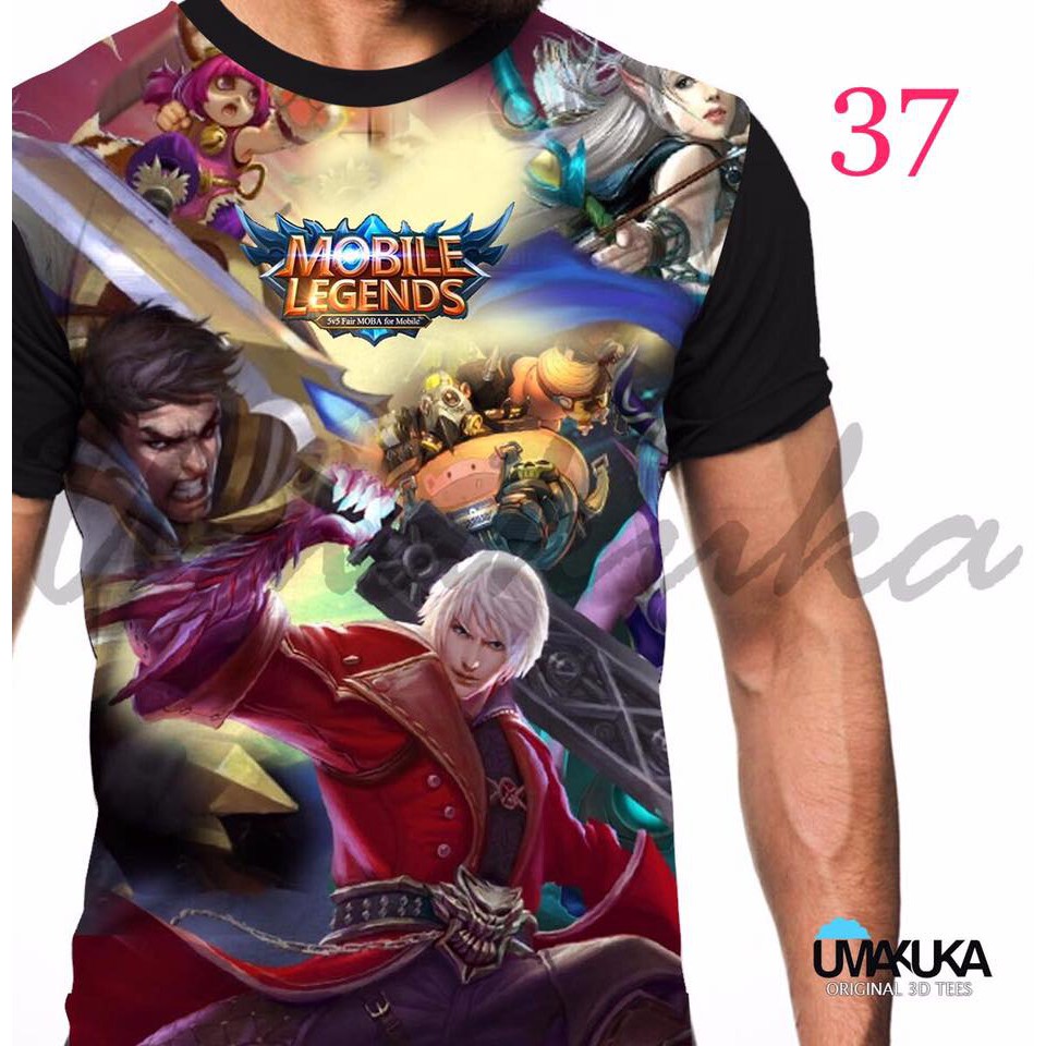 Jual tshirt kaos game mobile legend Group ML alucard skin baju umakuka 3d original premium murah ...