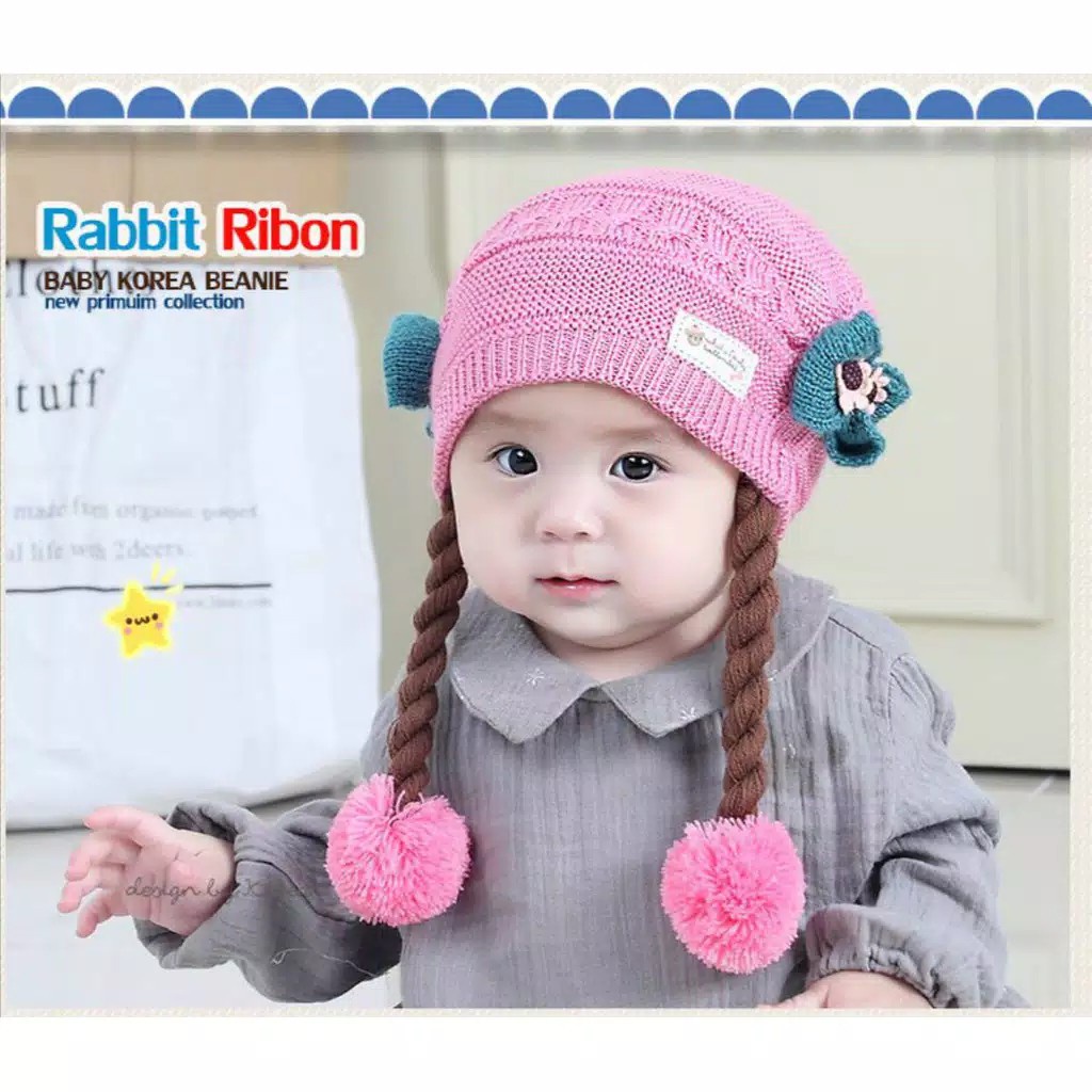 Jual Topi Kepang Rajut - Topi Rambut Kepang - Topi Bayi Rambut Kepang ...