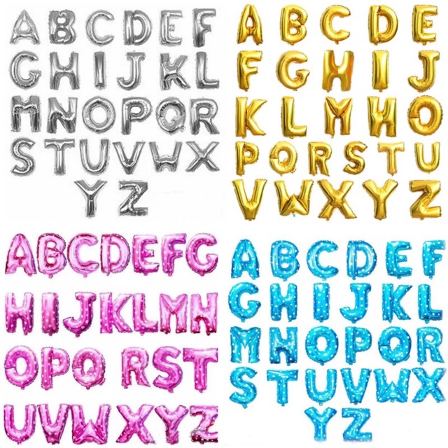 Jual Balon Foil Huruf Alphabet Abjad Alfabet Nama Tulisan Angka Ukuran ...